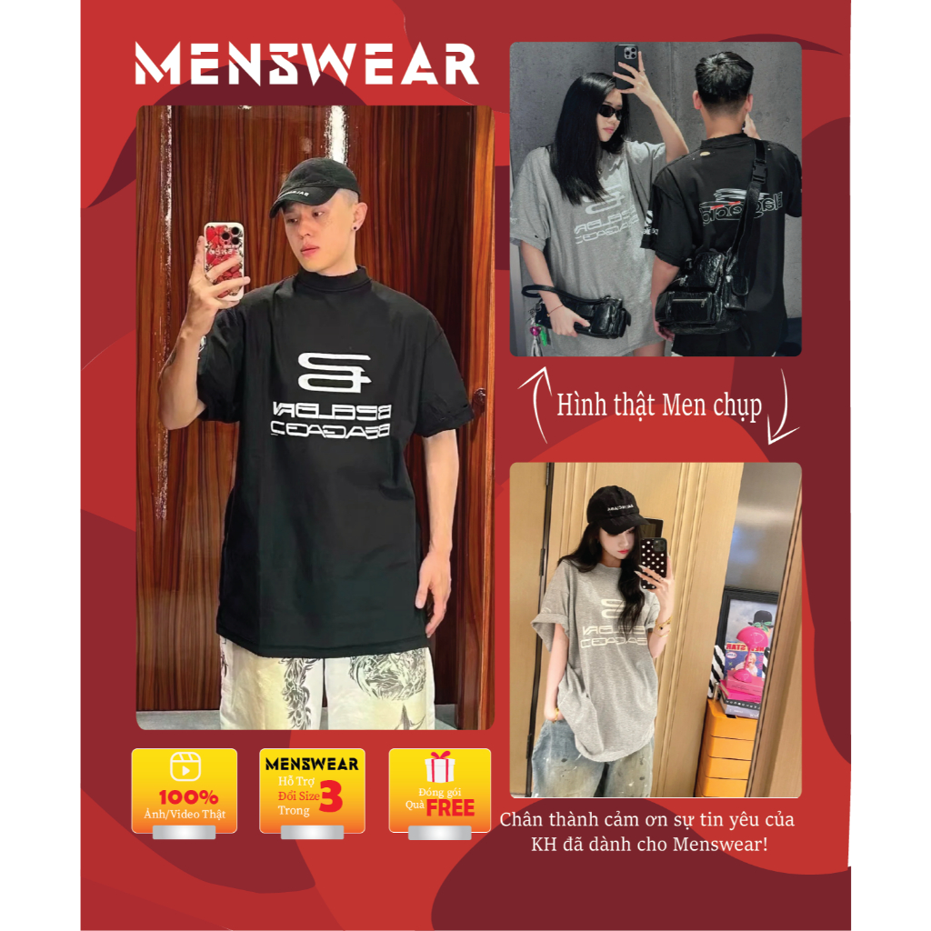 Menswear STORE [BESTQUALITY] BALEN LOGO REVERSE PRINTED T-SHIRT SEASON ...