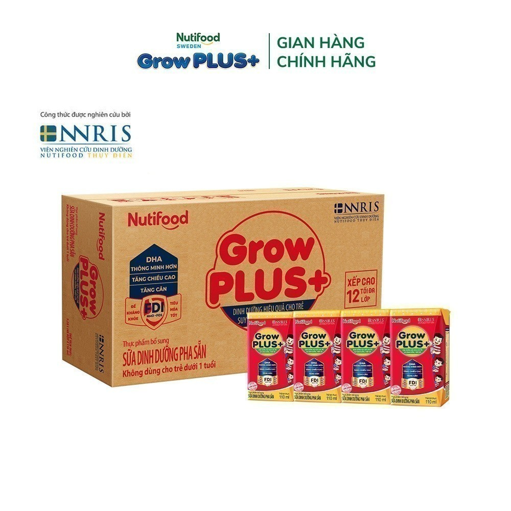Carton of Nutifood GrowPLUS Ready-to-Drink Powdered Milk 110ml ️ ...