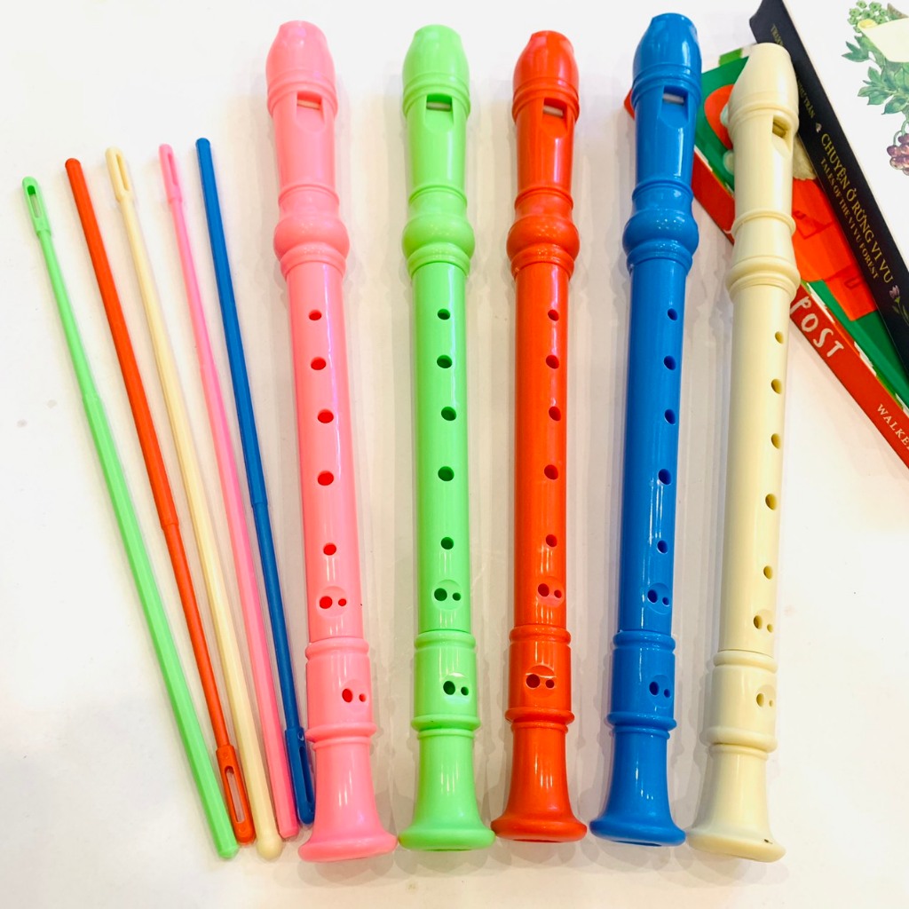 Student flute, multicolored G-style 8-hole recorder flute with carrying ...