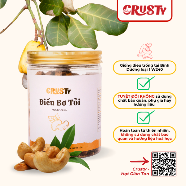 Crusty Roasted Cashew Nuts with Garlic Butter Flavor, Crispy and ...