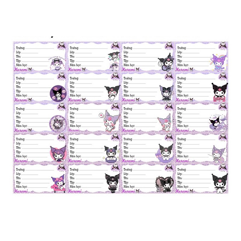 Cute kuromi notebook labels 80 different labels | Shopee Malaysia