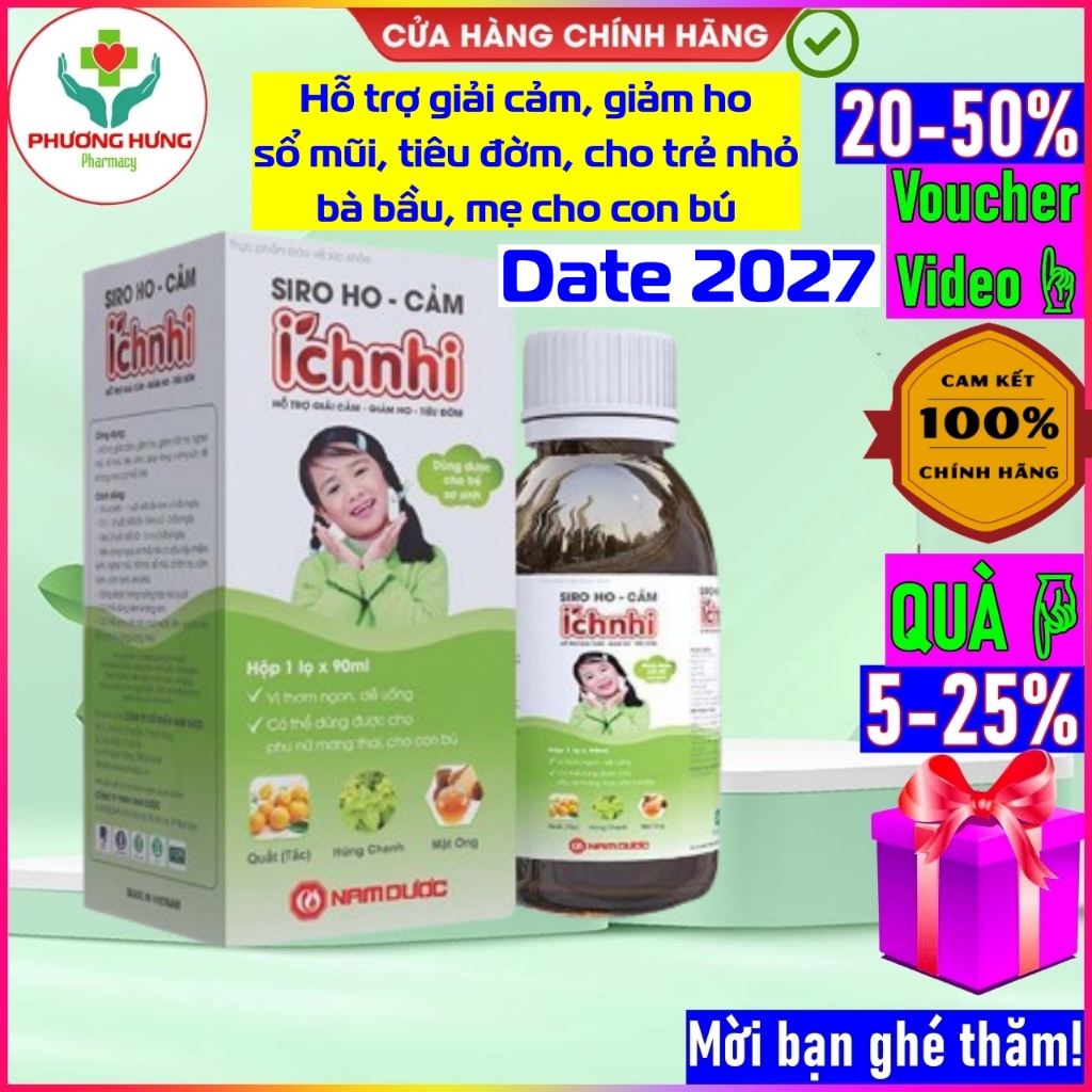 Ich Nhi cough and cold syrup helps relieve colds, relieve coughs, and ...