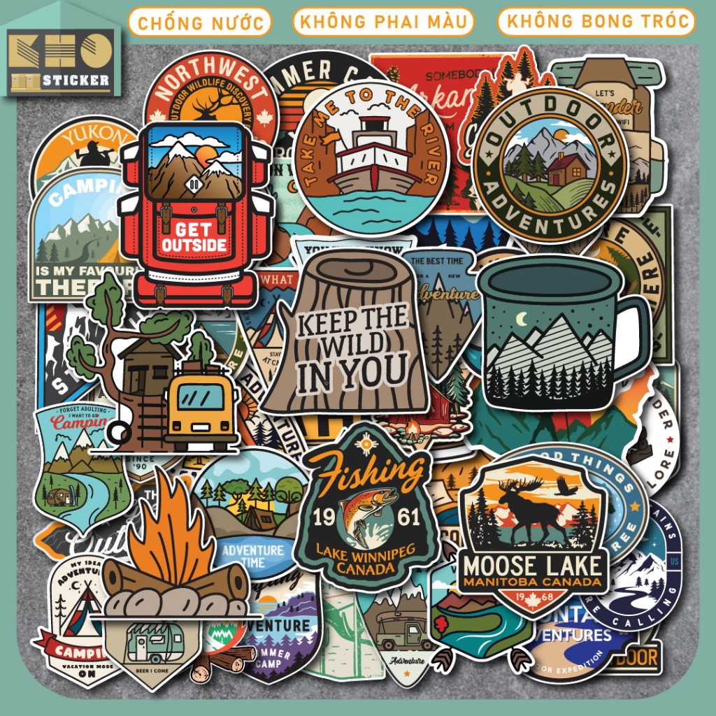 50 waterproof Vintage Travel Stickers for helmets, phones, laptops ...