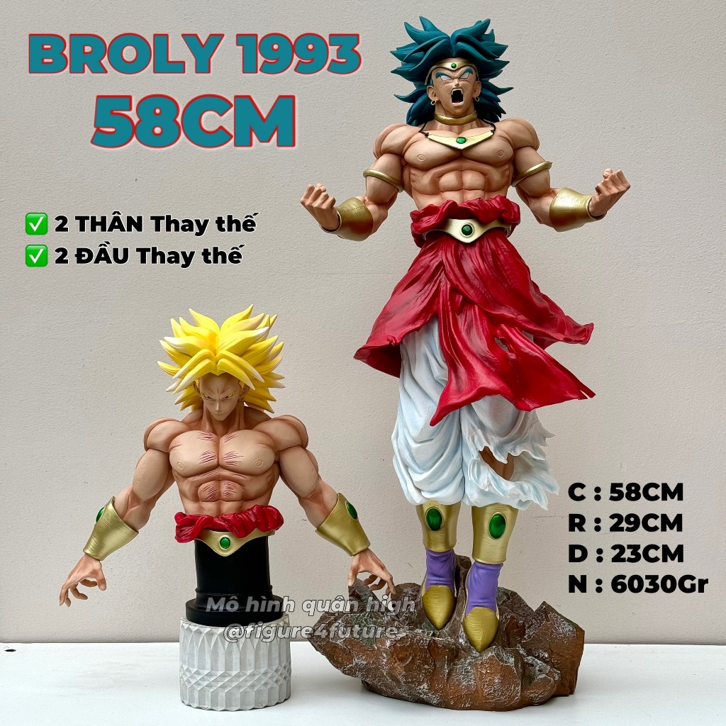 (58cm - F1) 58cm tall Broly character model super saiyan with 2 heads ...
