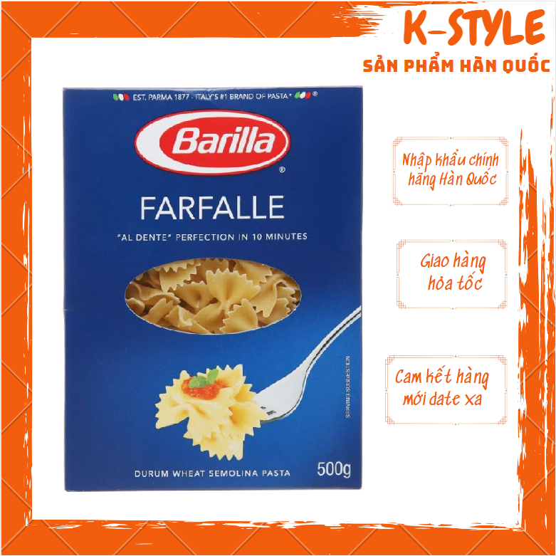 Farfalle Barilla bow-shaped pasta 500g box | Shopee Malaysia