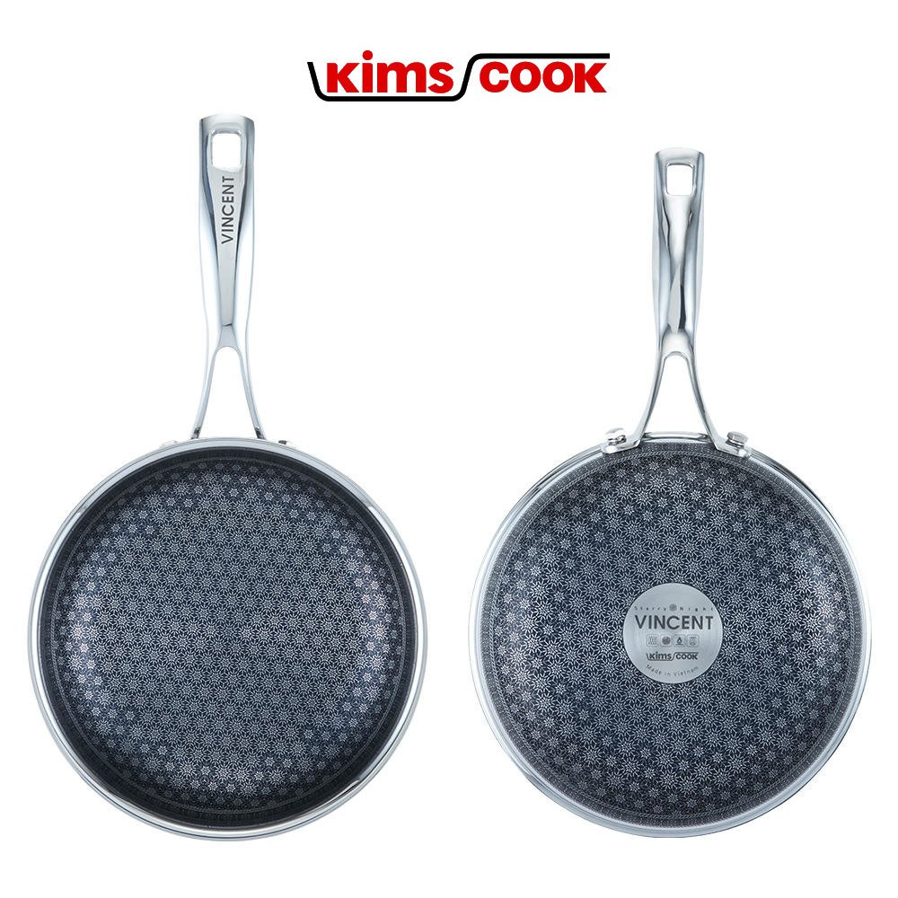 2-sided stainless steel 304 non-stick pan with Kims Cook Blackcube ...