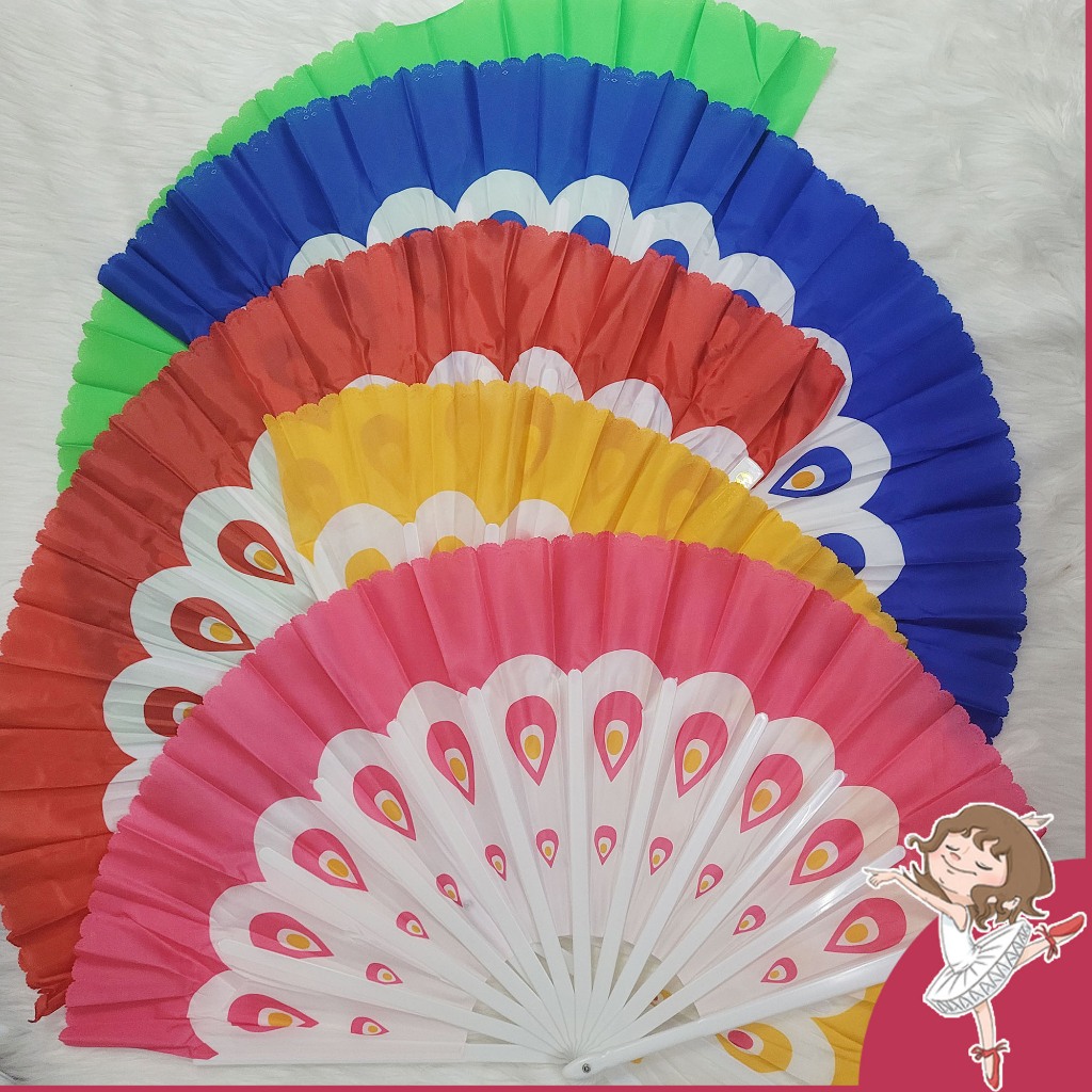 Peacock tail dance fan / Silk plastic fan / Health fan (1 pair ...