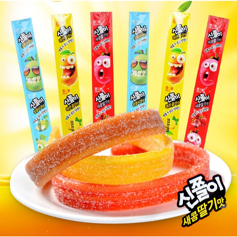 Korean Sweet And Sour Haitai Long Marshmallows 4 Strawberry / Apple ...