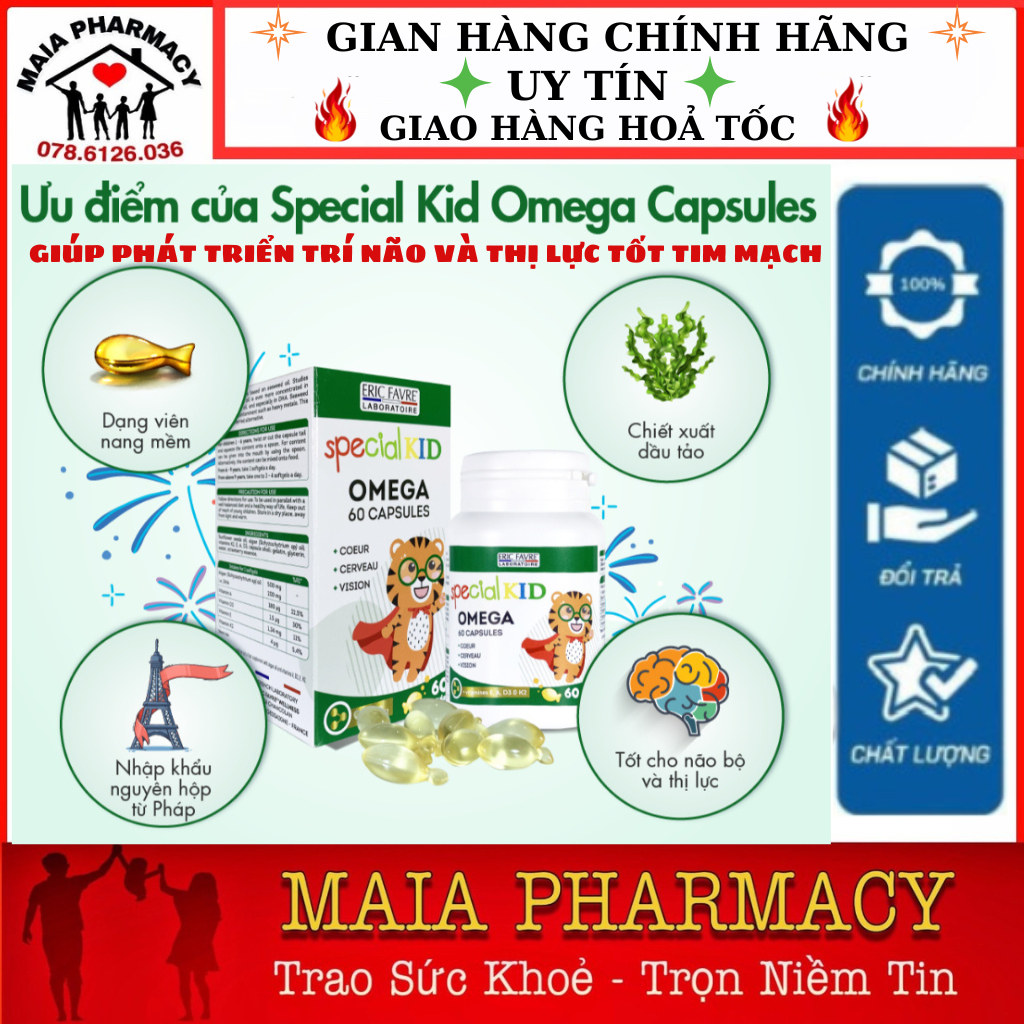 Special Kid Omega Capsules - Essential oil supplement Omega3, DHA for ...