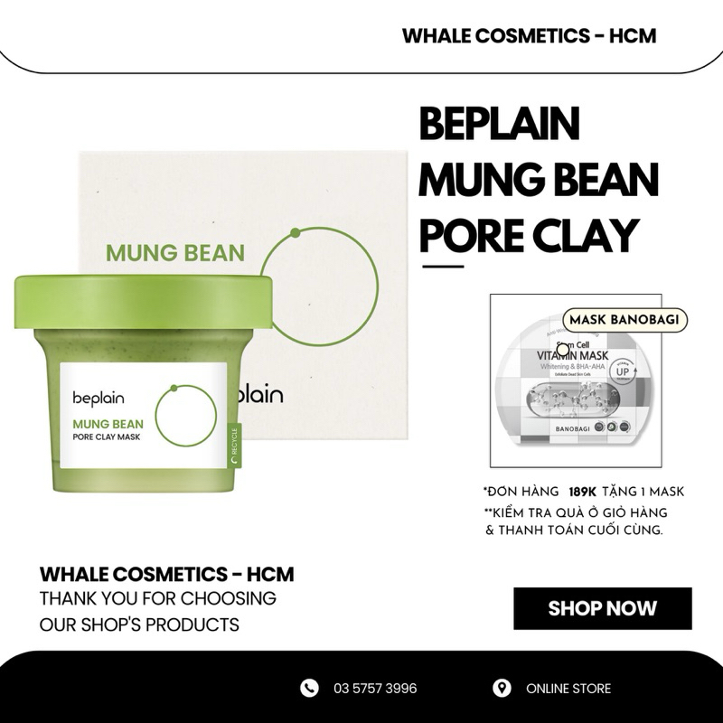 Beplain Mung Bean Pore Clay Mask from Mung Beans to Reduce Blackheads ...