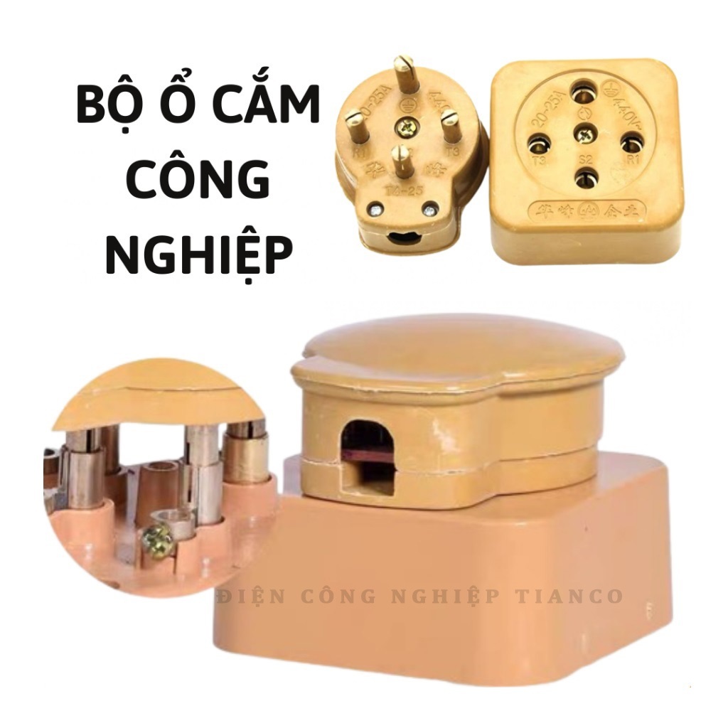 Industrial sockets and plugs 16A, 25A 3-phase 4-pin power plug socket ...