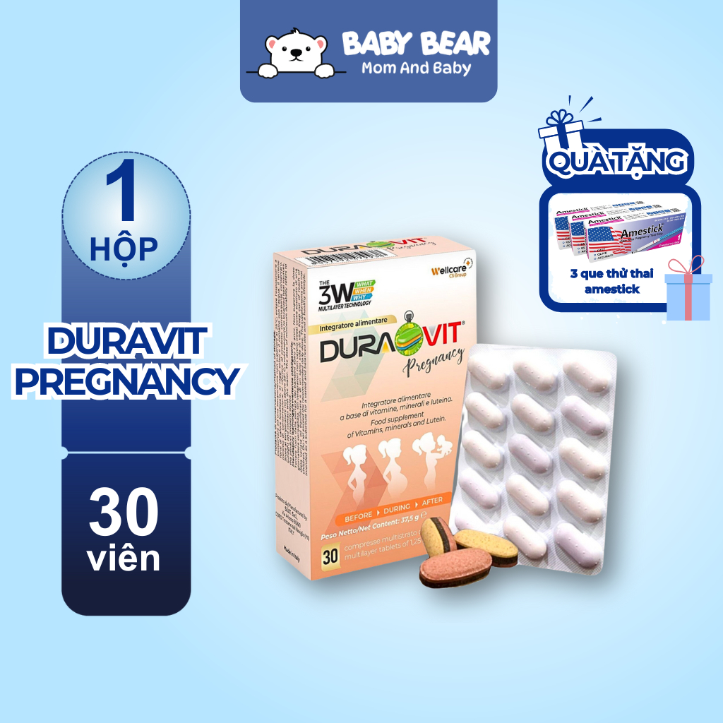 Duravit Pregnancy Multivitamin - 5-MTHF (Folate), Iron, Lutein ...