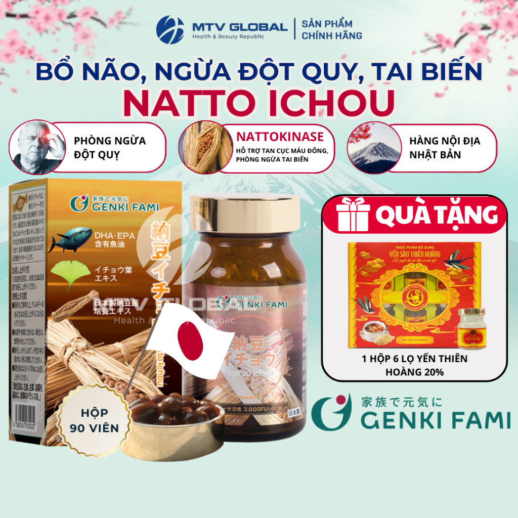 Nattokinase 3000 FU Natto Ichou Genki Fami Japanese Oral Tablets Help ...