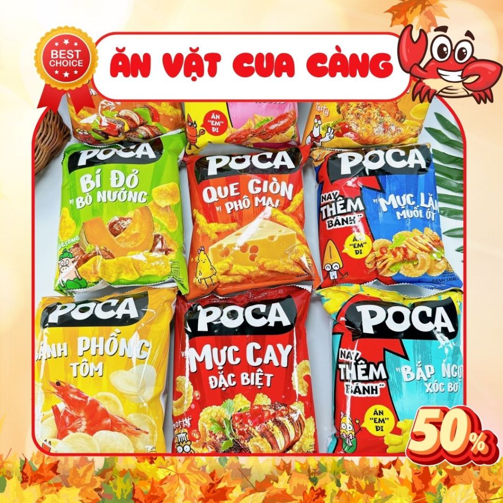 Poca Snack 33gr package full of flavors: Rolled Squid - Beef - Shrimp ...