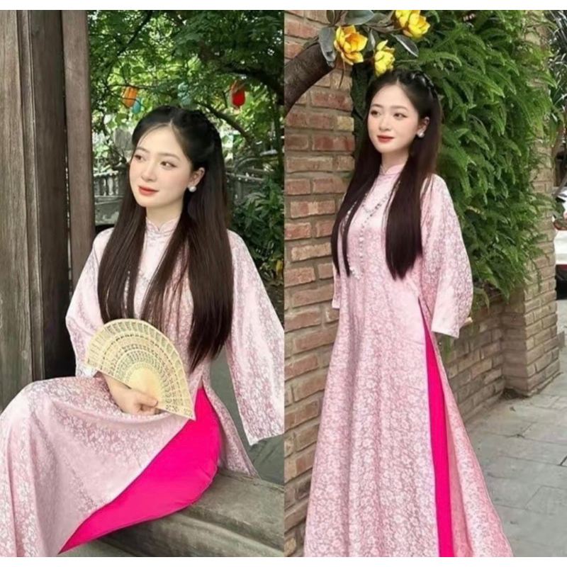 High Quality Willow Brocade Ao Dai, Smooth Shape, Tay Loe (With Bigs ...