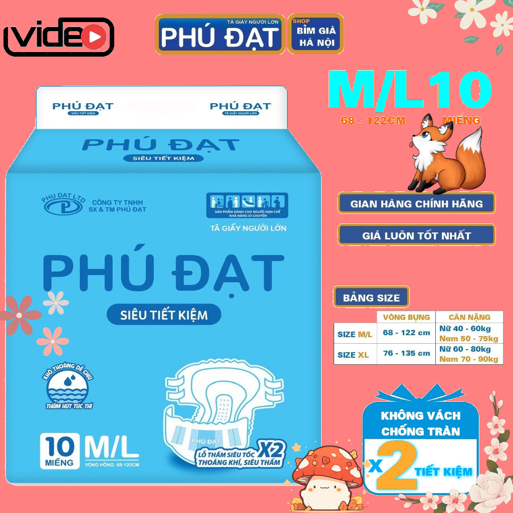Phu Dat diapers ML10 XL10 super absorbent anti-diaper Phu Dat diapers ...