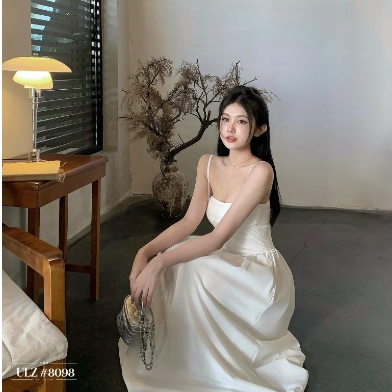 8098 Ulzzang style 2-strap maxi dress, Guangzhou product | Shopee Malaysia