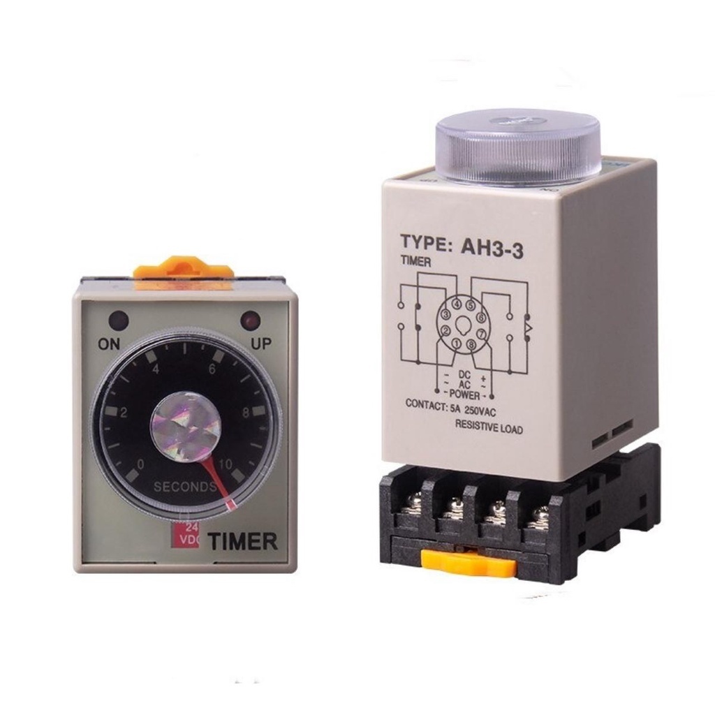 Timer AH3-3 Voltage 220VAC Type 8 Round Legs, Free Time Relay With ...