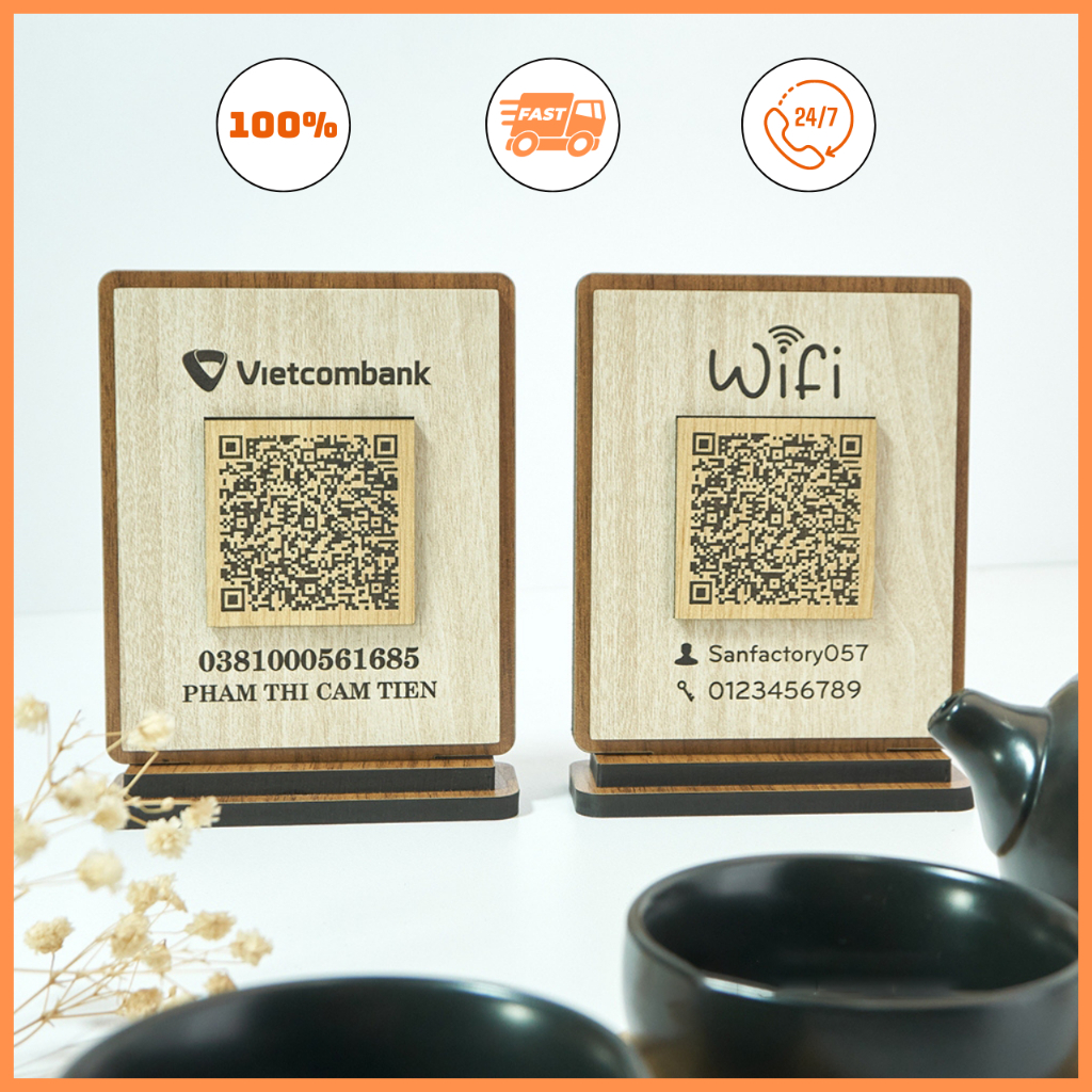 Desktop QR Code Table, 2-Layer Laser Engraving Board, Free Design On ...