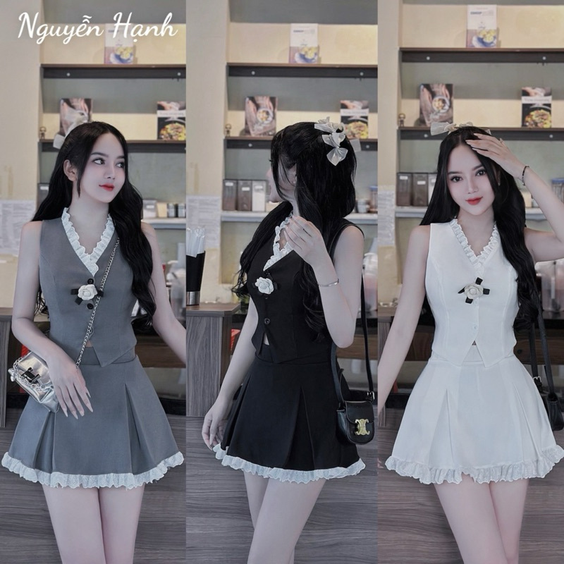 Set Of Lace Skirt gile Shirt With Beautiful Flower tag (Real Photo ...