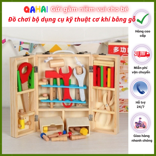 Mechanical engineering tool set toy - wooden mechanical tool box for ...