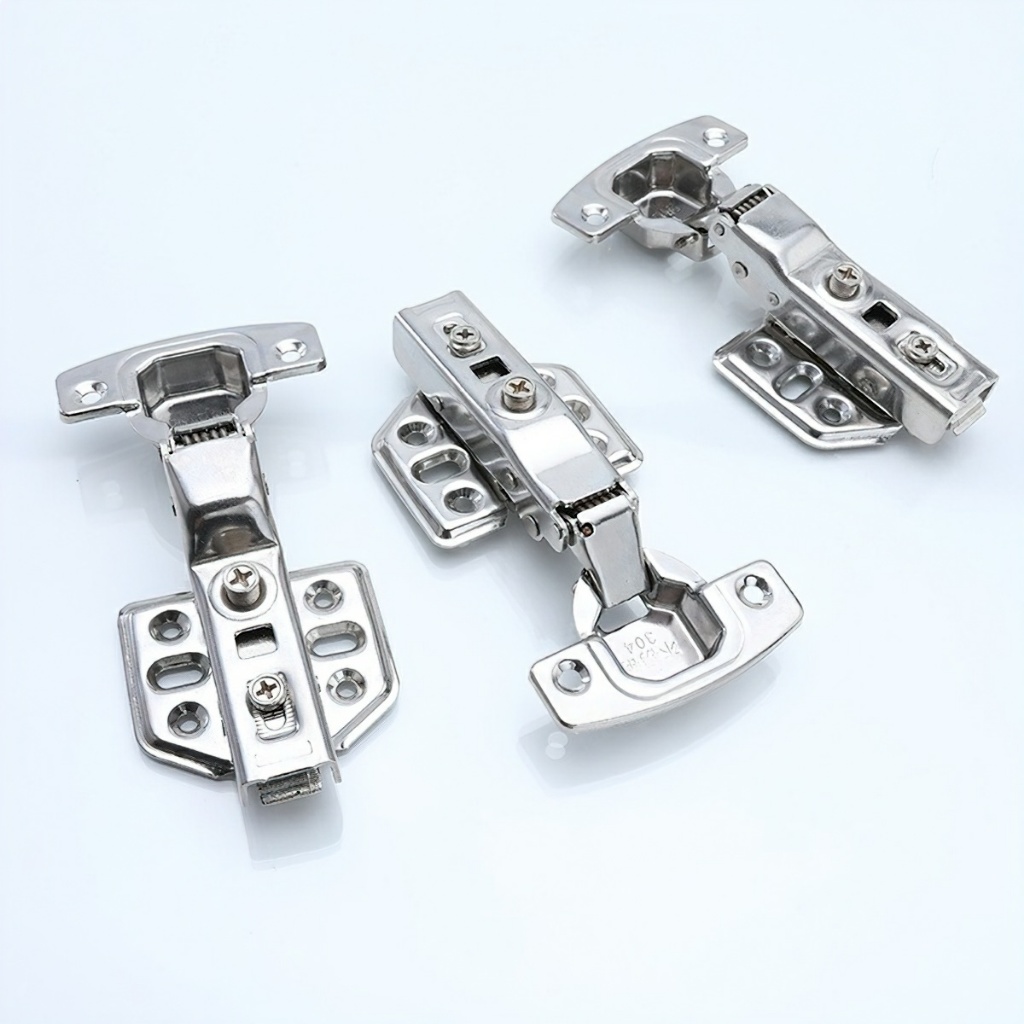 Set of 2 damper hinges, wardrobe hinges, high quality stainless steel ...
