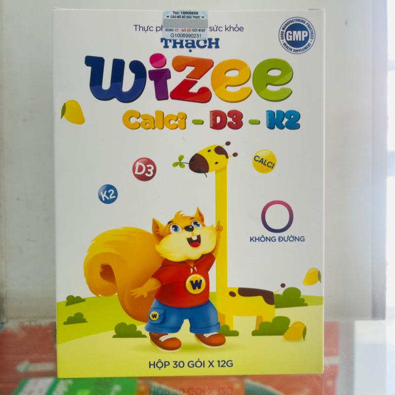 Wizee Calcium D3 K2 Jelly - 30 Packs x 12 Grams - Calcium Supplement To ...