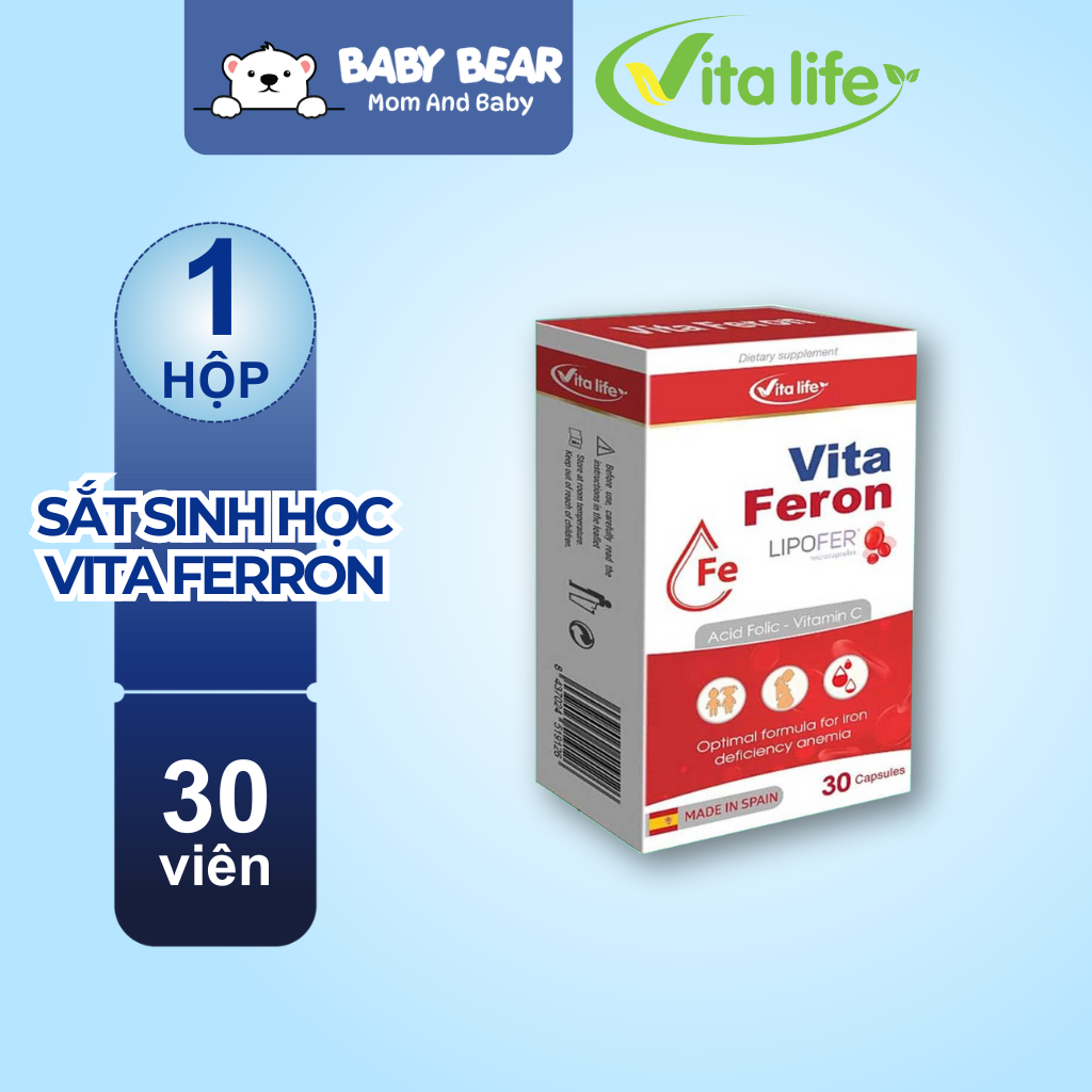 Vita Feron Bio Iron - Lipofer Bio Iron And Folic Acid, Iron Supplement For Anemia 30V | Shopee ...