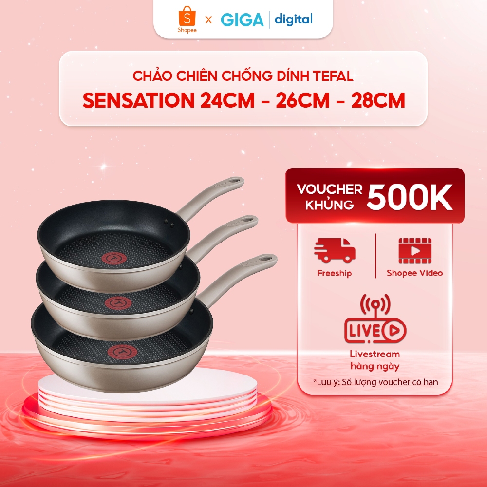 Tefal Sensation non-stick frying pan 24cm - 26cm - 28cm | Shopee Malaysia