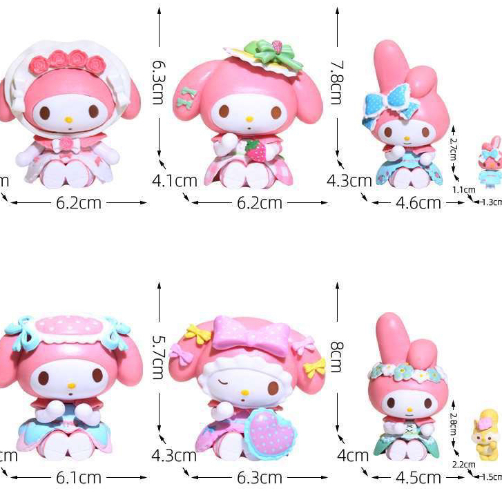 Kuromi Model Toys 6 pieces/box Desk Decor, Sanrio Study Table, Children ...