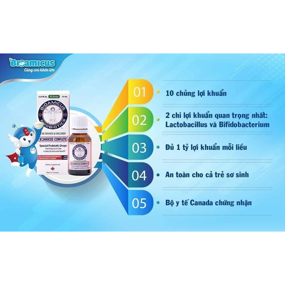 Bioamicus Complete Probiotics 10 Strains - Support, Digestive Disorders ...