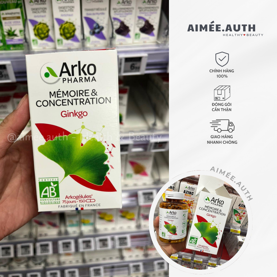 Arkopharma Ginkgo Brain Tonic Tablets - Box Of 150 Tablets | Shopee ...