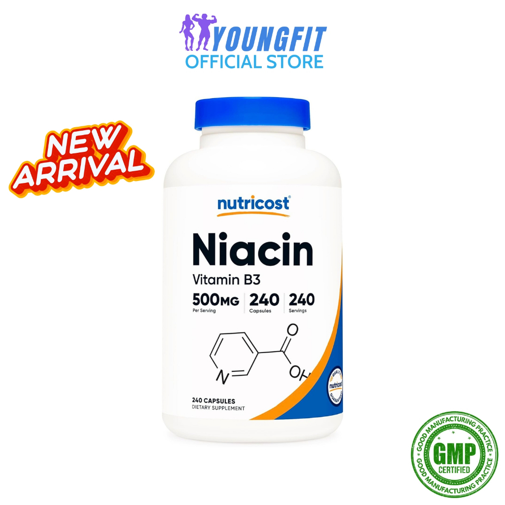 Niacin Vitamin B3 Nutricost Us Import Cholesterol Balance Health Support (240 capsules ...