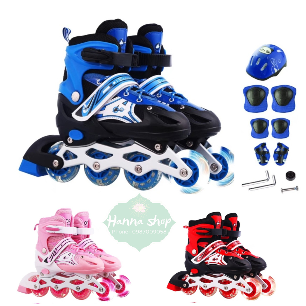 Batin SLIDES WITH GLOWING WHEELS FOR CHILDREN, FREE PROTECTION | Shopee ...