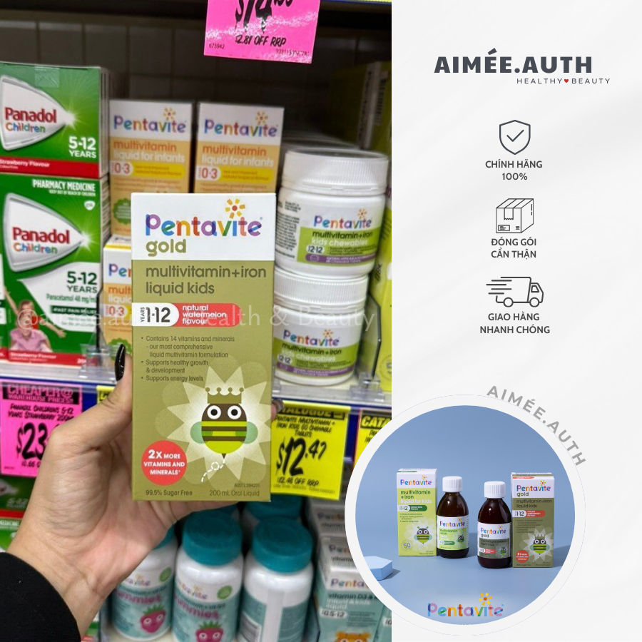Penta-vite Oral Liquid Multivitamins with Iron 200ml Australia (Full ...