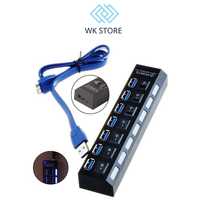 Hi-speed 7-Port 3.0 USB Hub With Multi-Device Connection l New l ...