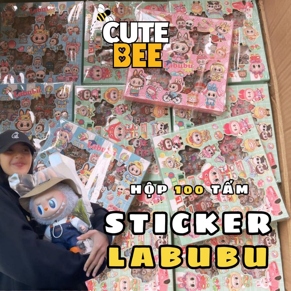 Box Of 100 LABUBU sticker Sheets New Model 2024 - Rabbit Stickers With ...