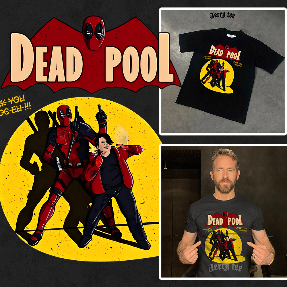 Deadpool Marvel style T-shirt Batman Robin Jerry Tee loose form loose ...