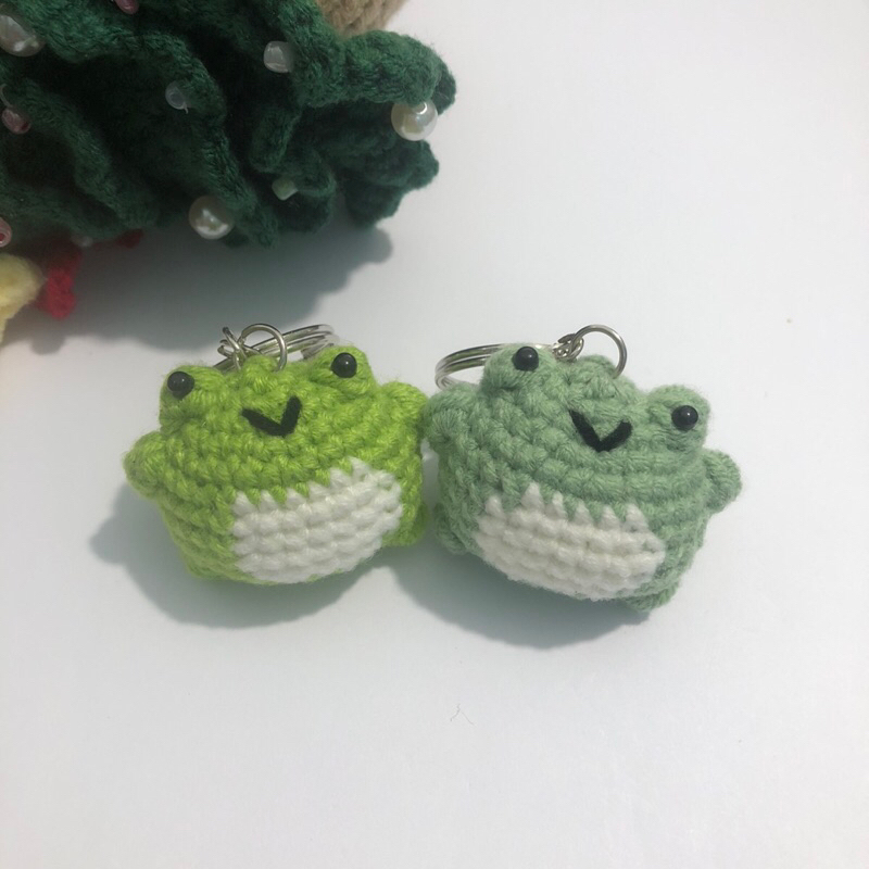 Wool green frog keychain/frog keychain | Shopee Malaysia