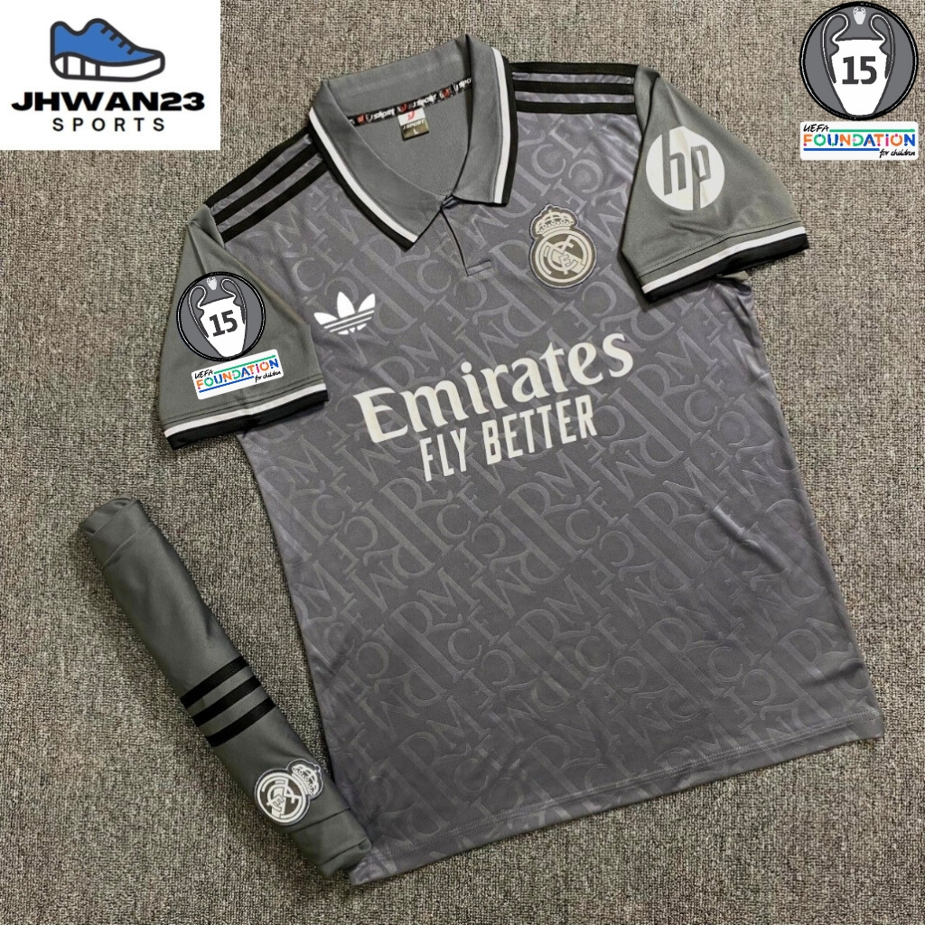 Real Madrid gray away kit 3rd model - C1 registration version - 15th ...