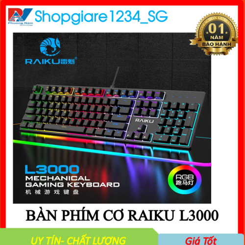 RAIKU L3000 Blue Switch LED RGB Mechanical Gaming Keyboard for Gamers ...