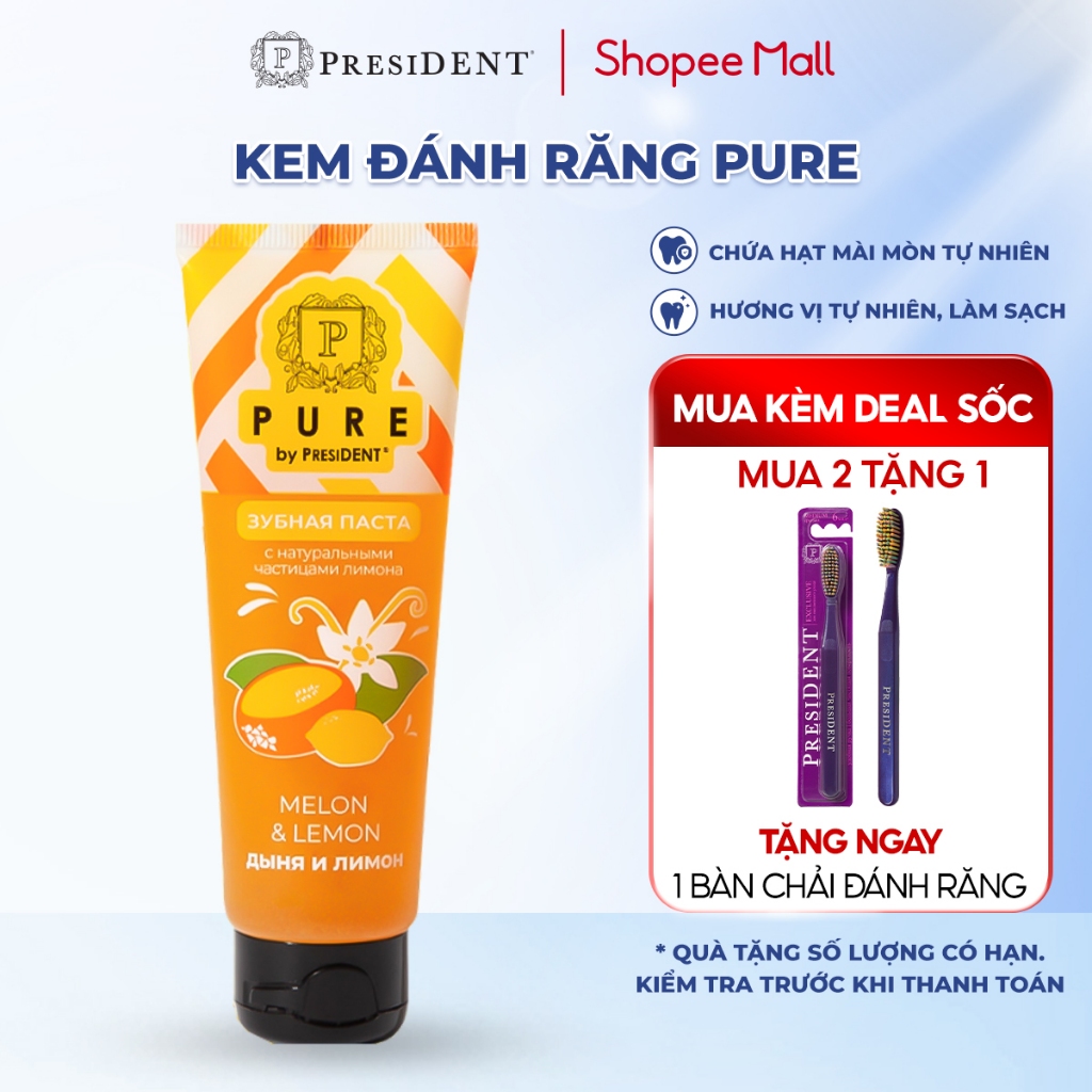 Pure by PRESIDENT Toothpaste - Gel Toothpaste, Fresh Breath, Tooth ...