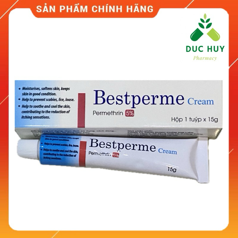 [GENUINE] Bestperme Cream treats scabies, lice, rashes (15g tube ...