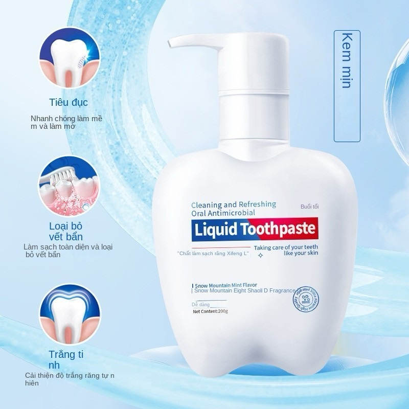 Liquid Toothpaste Brightens Teeth, Removes Yellow Stains, Fragrant Mint ...