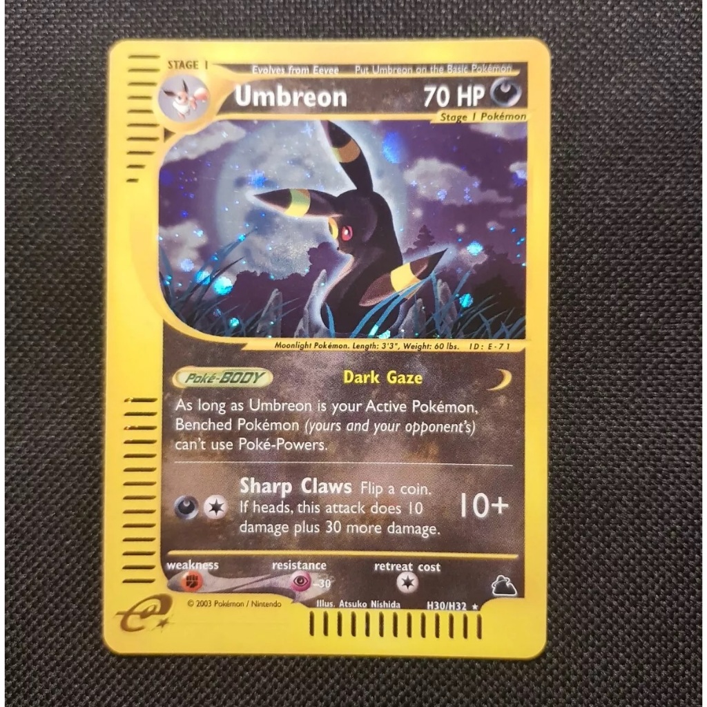 Umbreon Card H30/H32 Pokemon Skyridge TCG 1459 d7 NF4 1-31 | Shopee ...