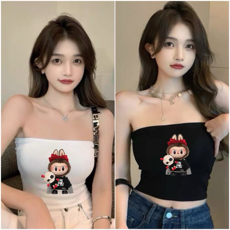 Tubular Strapless Shirt Printed With LABUBUBU Bear Super Pretty OG ...