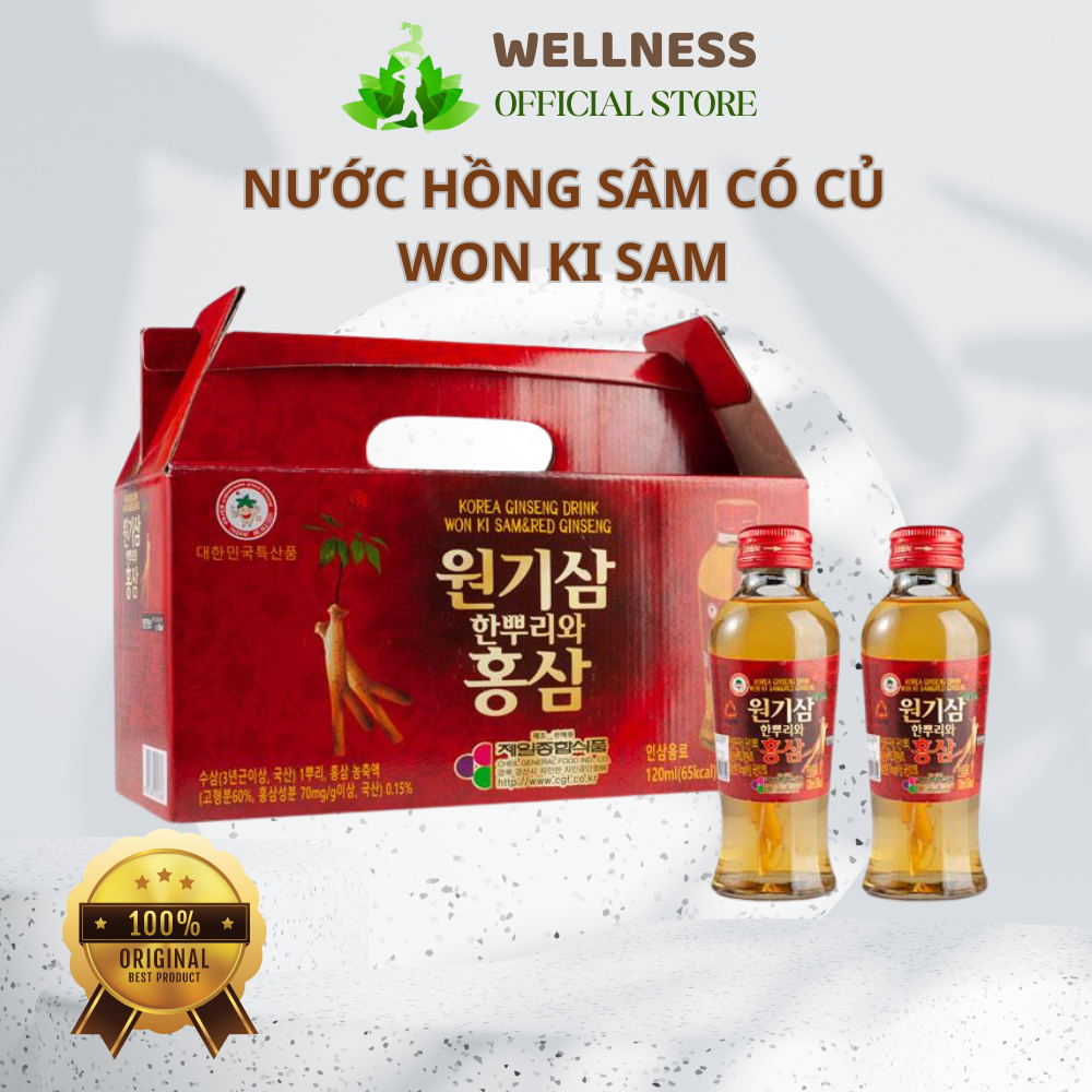 Red Ginseng Water with Won Ki Sam Root Box of 10 Bottles x 120ml ...