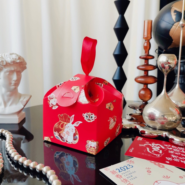 Red rabbit/cat box with rabbit tag | Shopee Malaysia