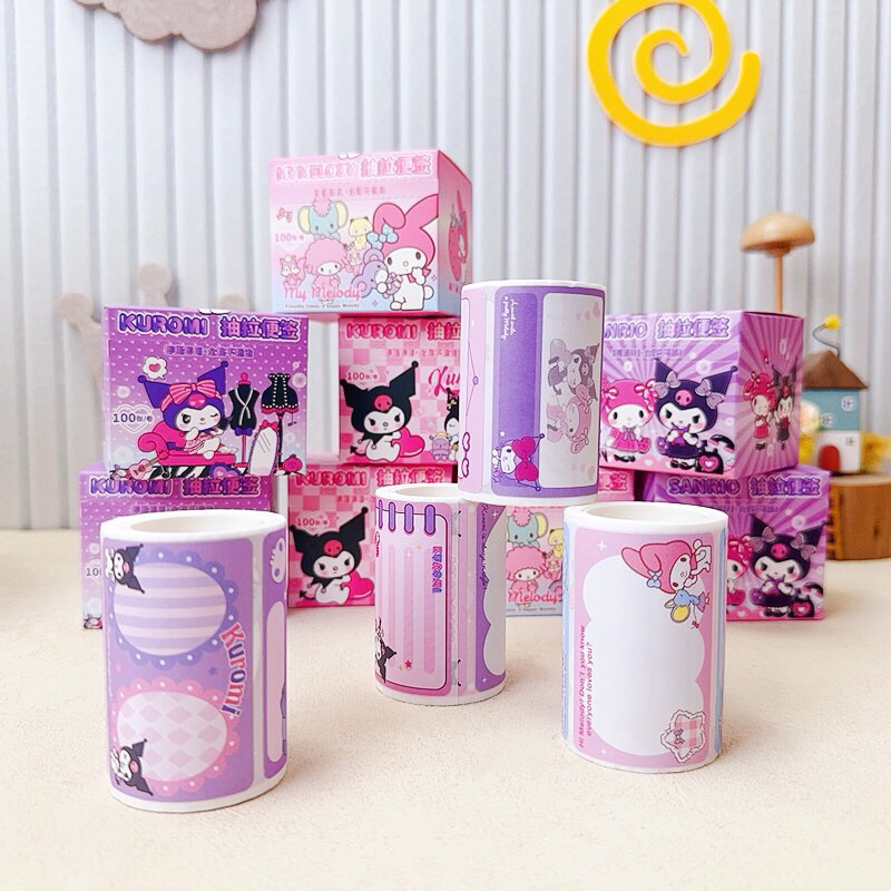 Kuromi Notebook Label 1 Roll 100 Convenient Peeling Notebook Label ...