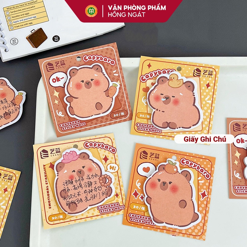 Cute Capybara note Paper, Colorful Compact note Paper 30 Sheets Of ...